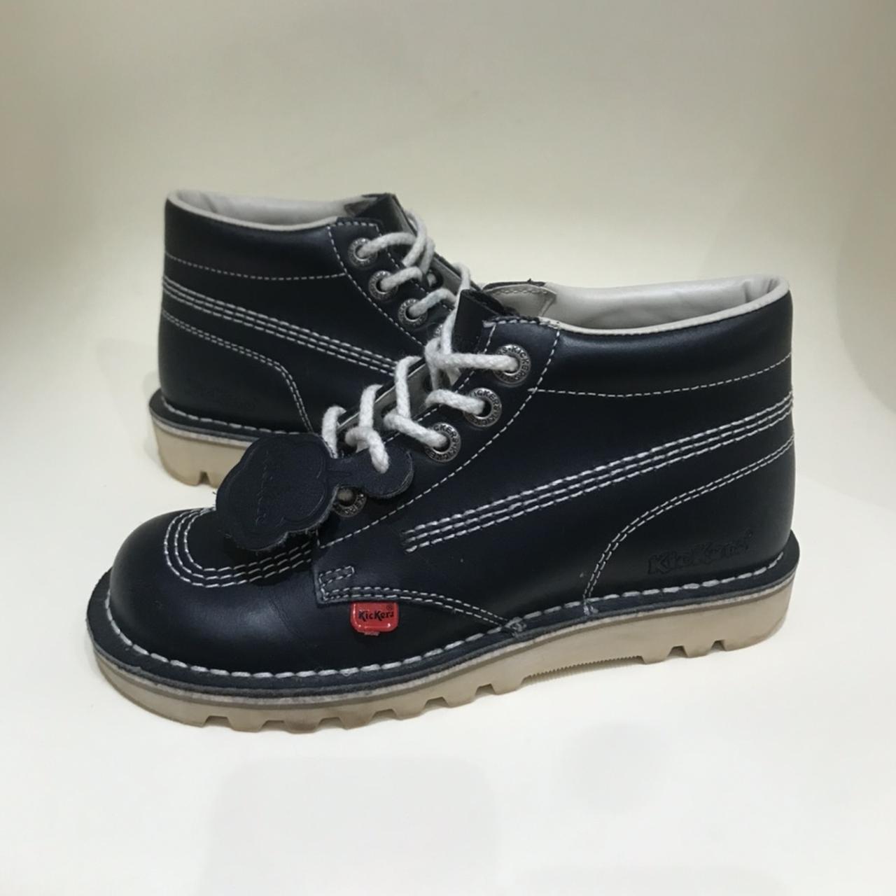NAVY BLUE KICKERS! Brand new with box size 4.5 - Depop