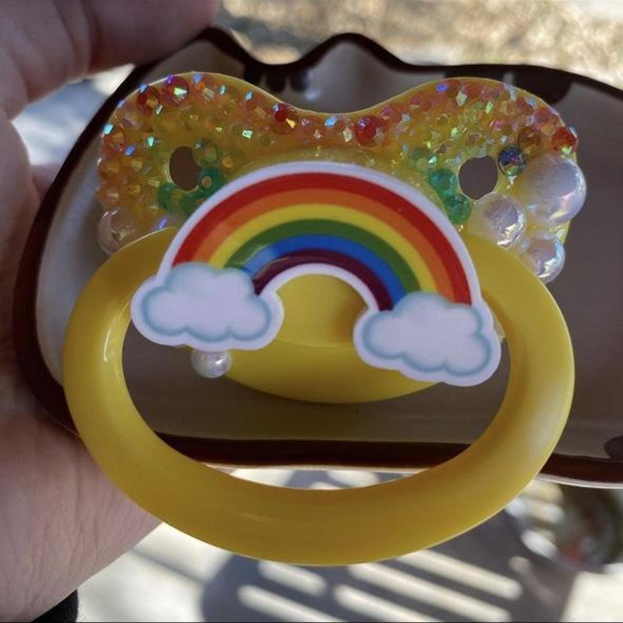 rainbow adult paci #kiddo #agere #littlespace... - Depop