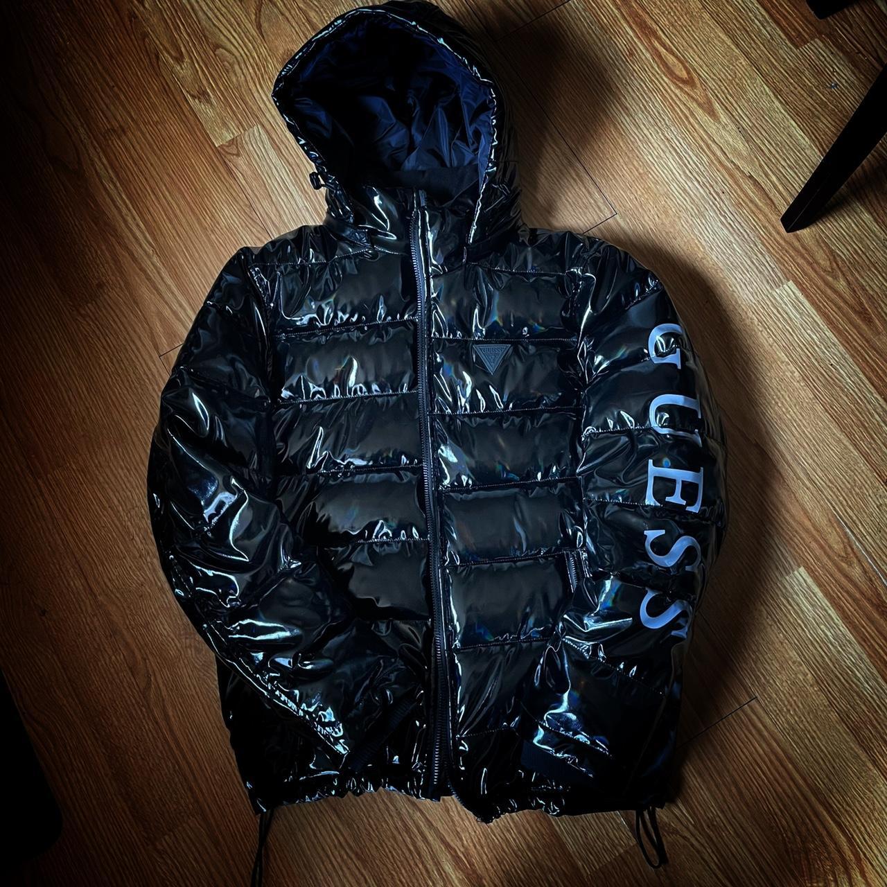 Men's Holographic Hooded Puffer Jacket Guess at Fernando Ward blog