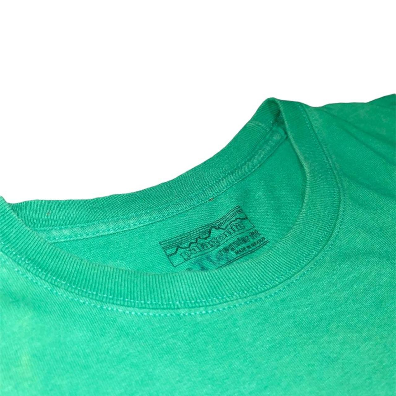 Green Patagonia T-shirt with front upper pocket... - Depop