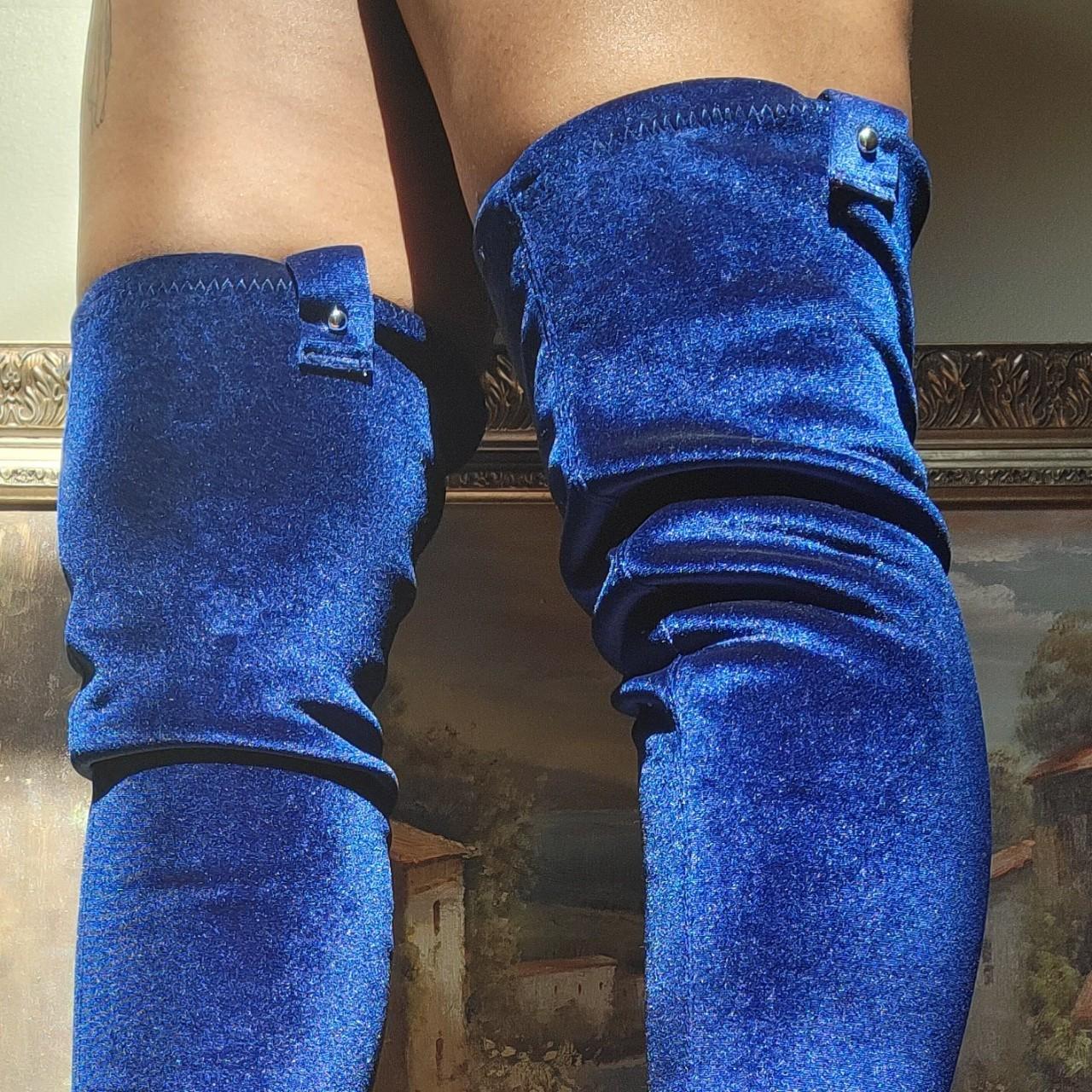 🧢 Thigh High Velour Boots w/Block Heel Brand:... - Depop