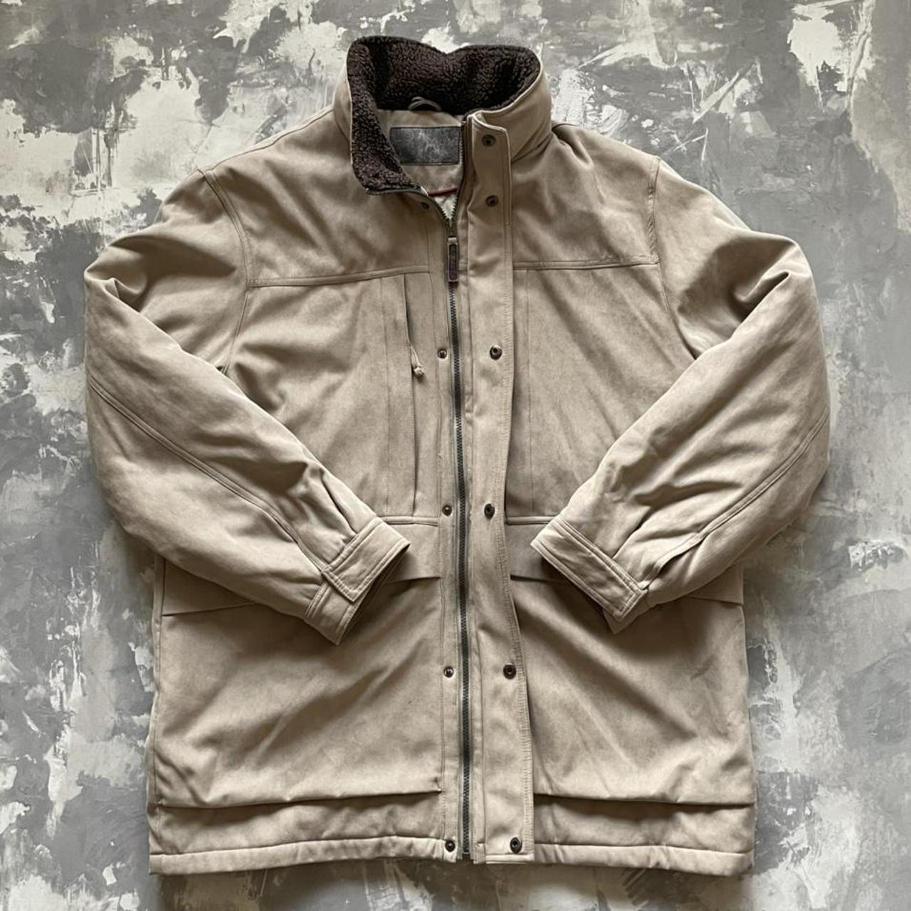 TAN WINTER COAT WITH INTERCHANGEABLE HOOD - Depop