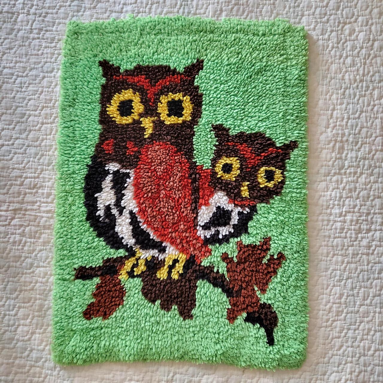 Fabulous vintage 70s latch hook bathroom rug... - Depop
