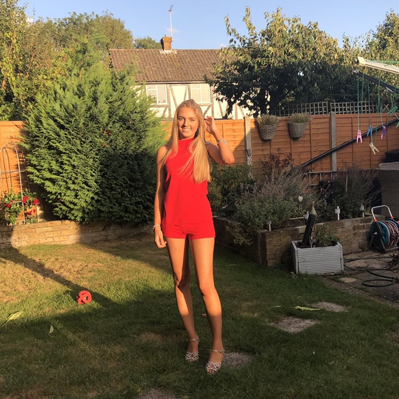 Selling this gorgeous red playsuit from pretty... - Depop