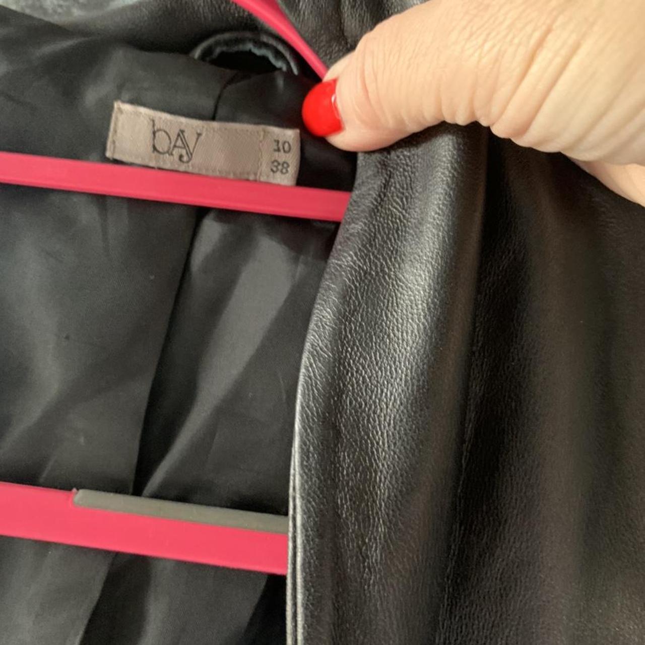 Leather jacket with crossover zip. Sits really nice.... - Depop