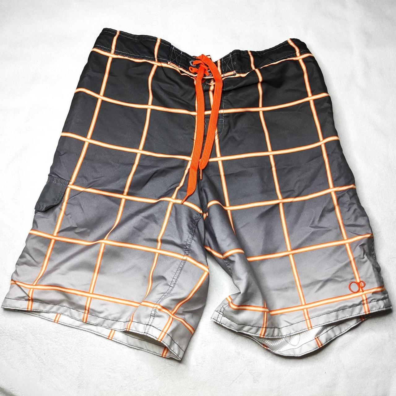 Ocean Pacific Men's Black and Orange Swim-briefs-shorts | Depop