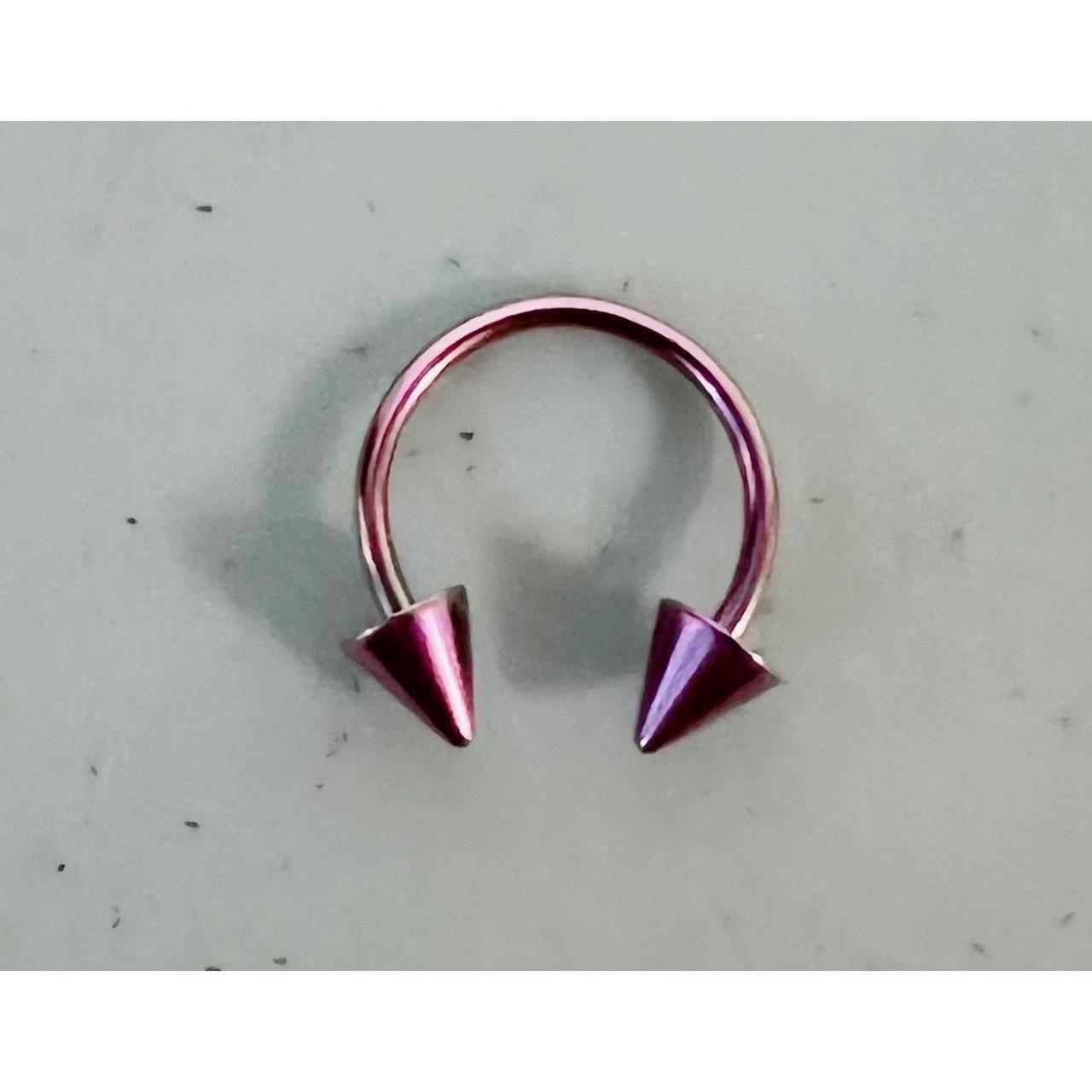 Pink Spiked Horseshoe Curved Hoop Septum Tragus... - Depop