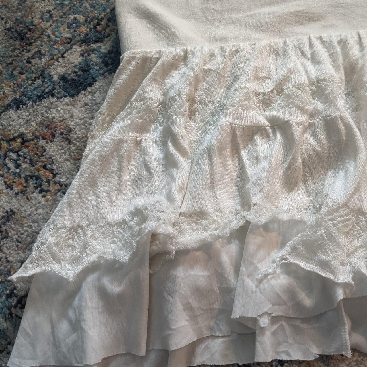 subversive basic copped white mini skirt giving... - Depop