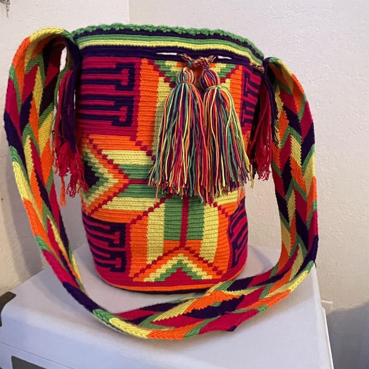 SUPER CUTE HANDMADE KNITTED COLOMBIAN PURSE!... - Depop