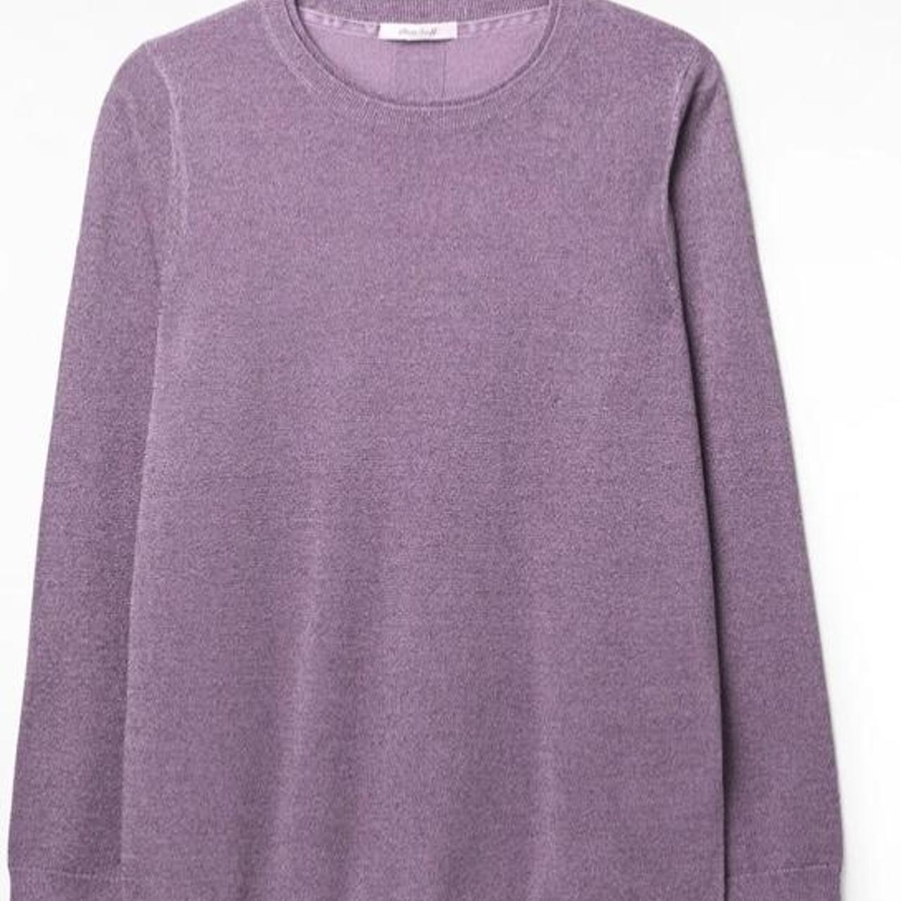 White stuff Purple shimmer jumper Fine knit - Depop