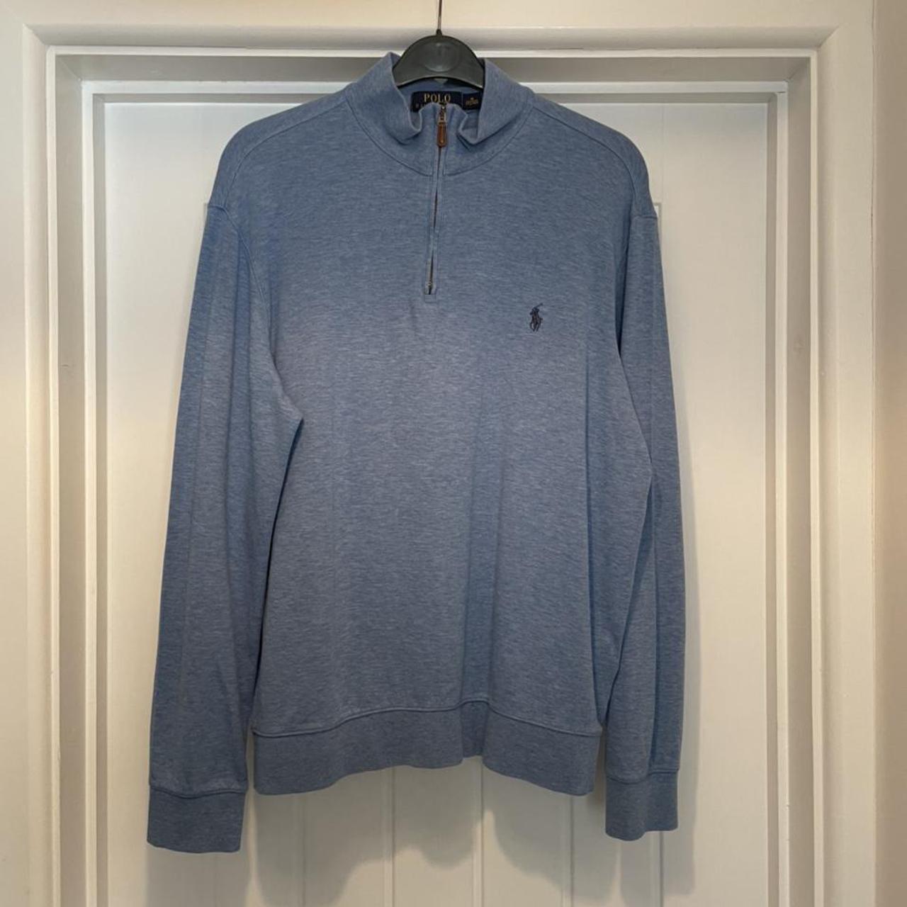 Ralph Lauren light blue quarter zip very good... - Depop