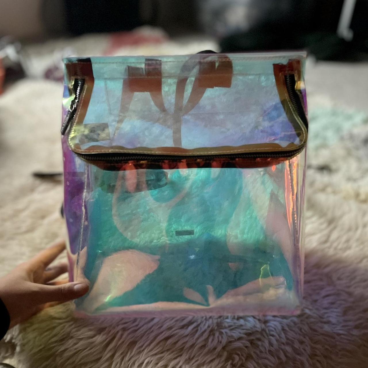 TOPSHOP iridescent transparent plastic... - Depop