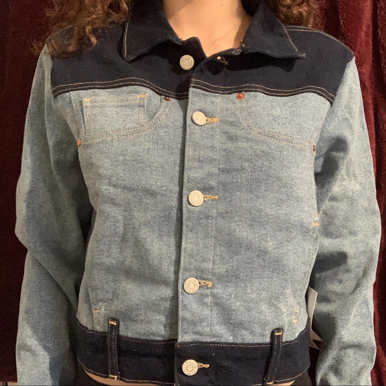 Cropped 2 tone denim jacket. #denim #jeanjacket... - Depop