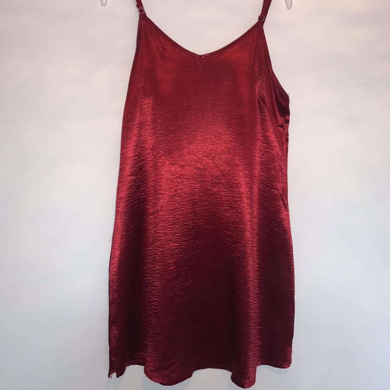 Short red silk slip dress Really comfy and light... - Depop