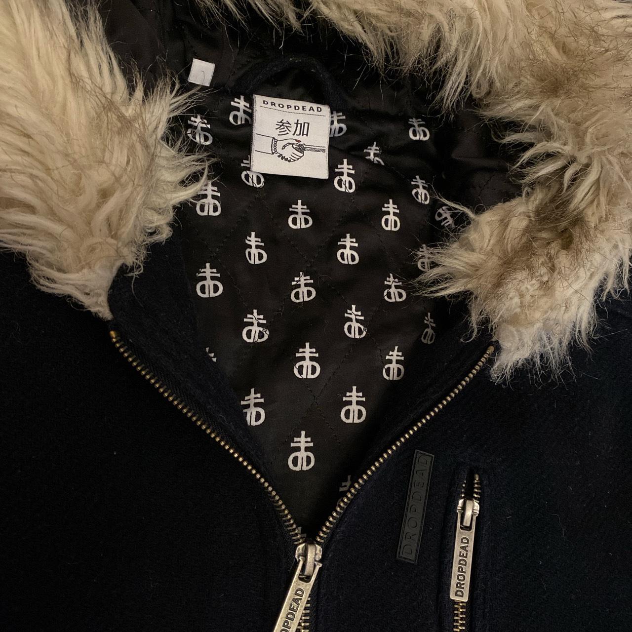 Dropdead Women's Navy Coat | Depop