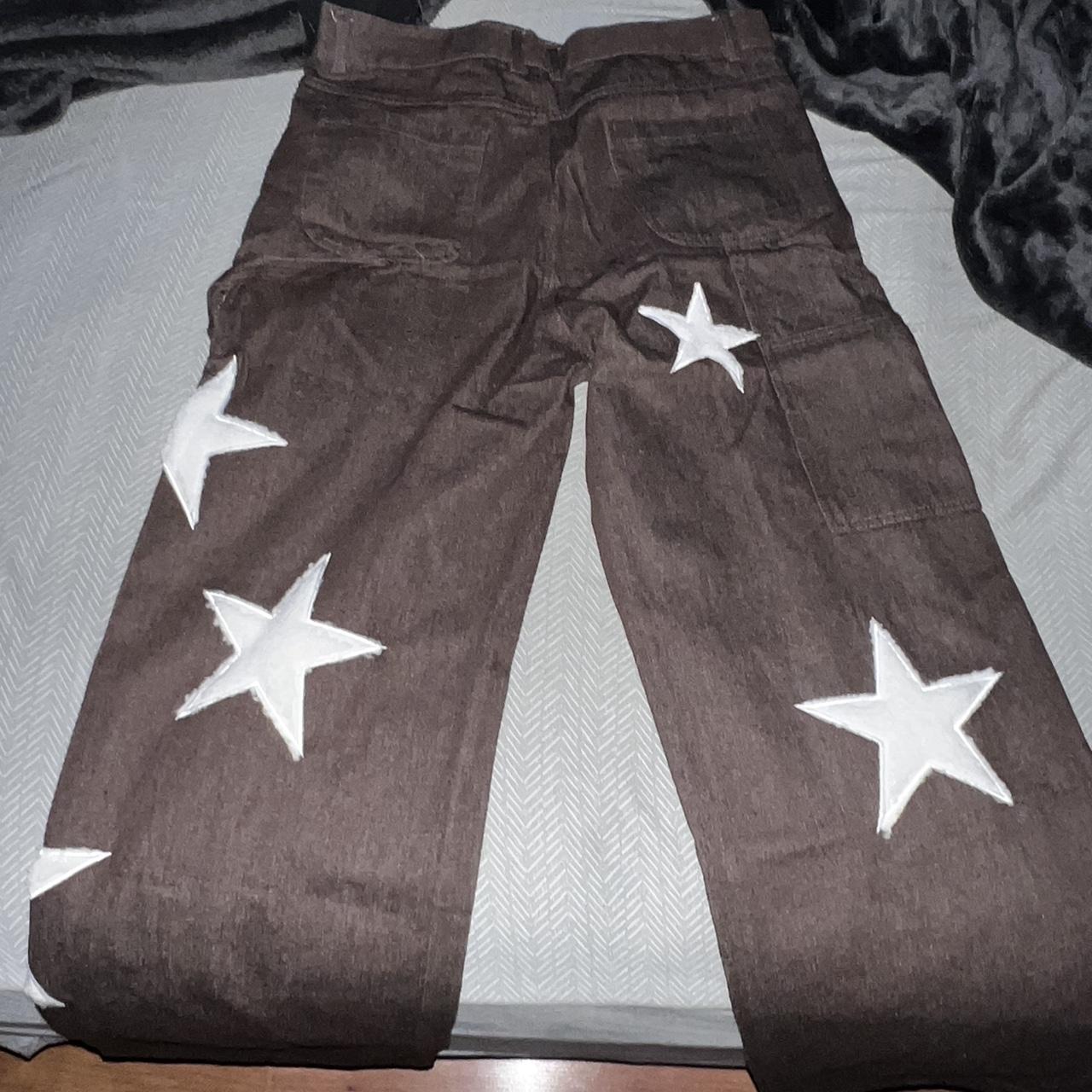 TwillMKT brown star pants they are XL but they run... - Depop