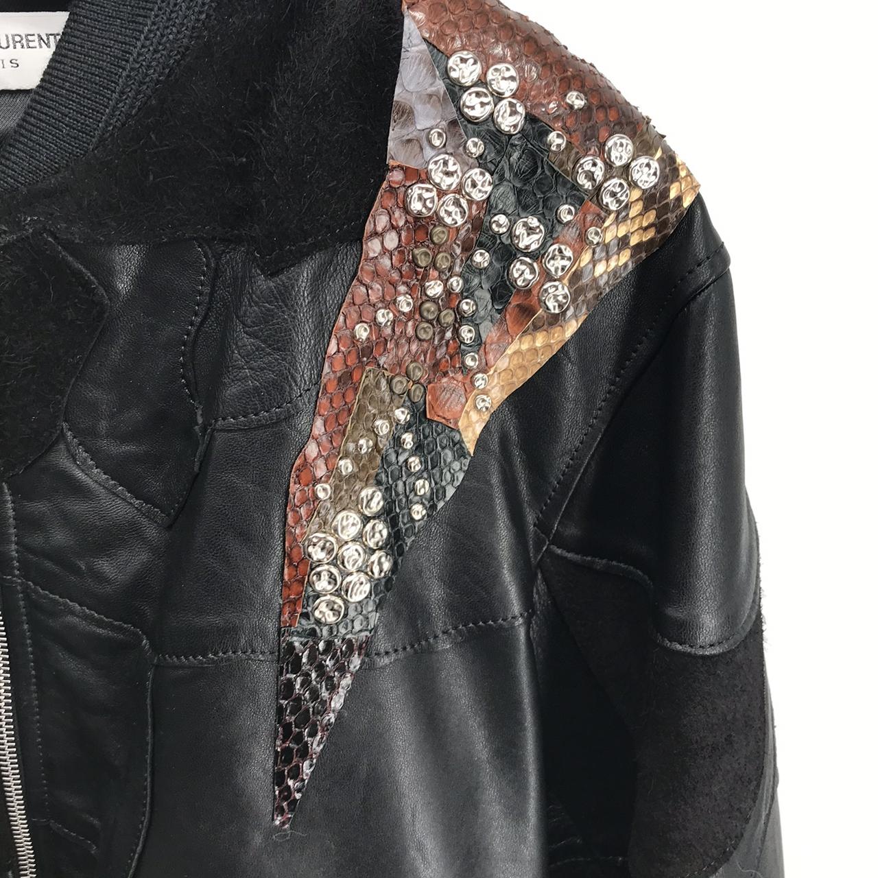 Brand New Saint Laurent Teddy Patchwork Python/Lamb... - Depop