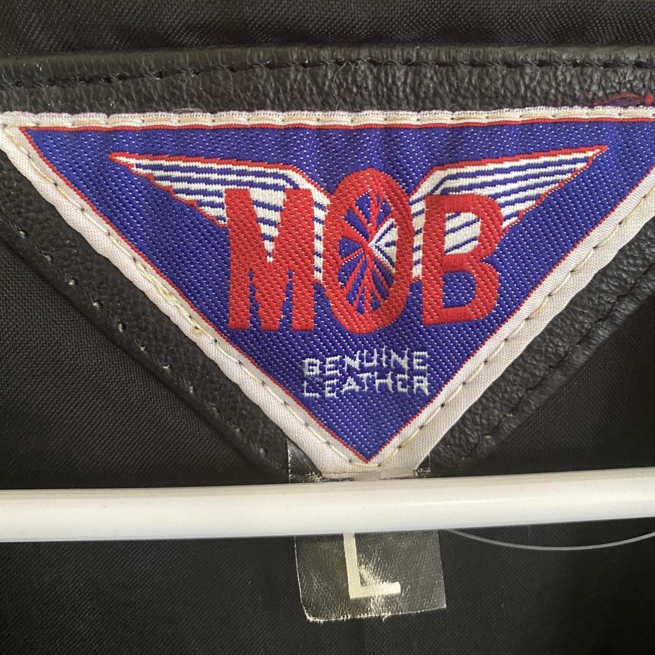 MOB genuine leather biker vest has some fading on... - Depop