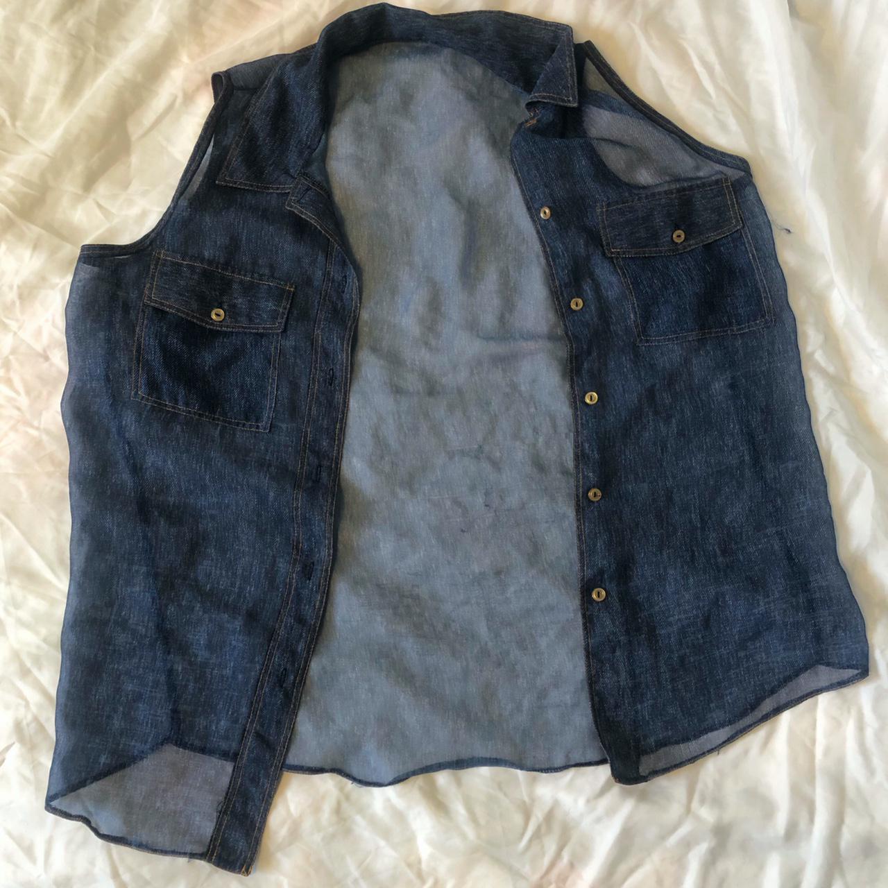 🫀 blue button up - transparent - true 90s... - Depop