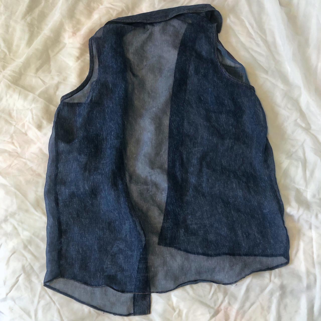 🫀 blue button up - transparent - true 90s... - Depop