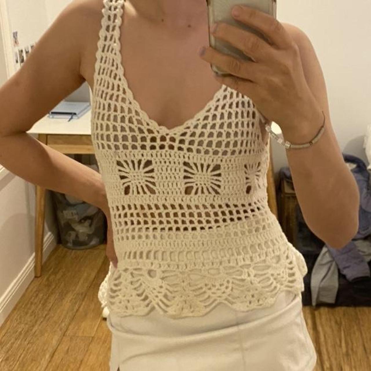 Crochet top Singlet cami Really cute I just don’t... - Depop