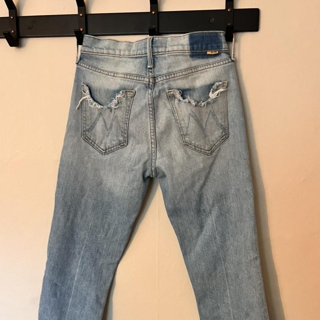 Mother brand jeans with distressed ankle. Size 26... - Depop
