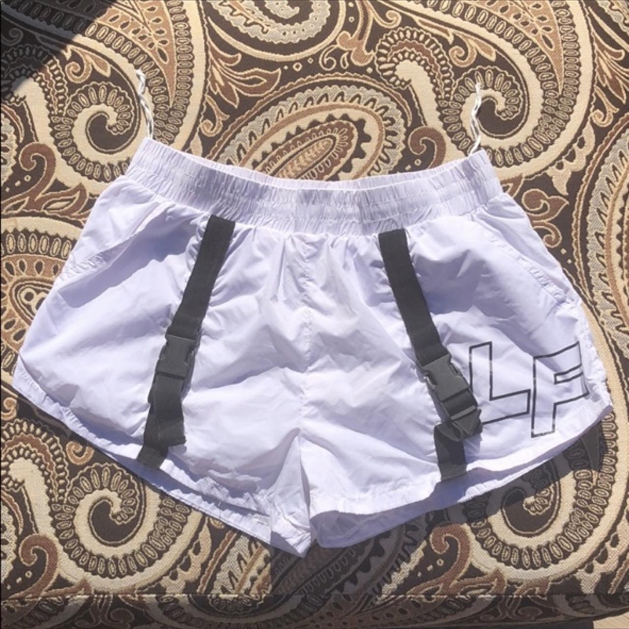 LF Women's White and Black Shorts | Depop