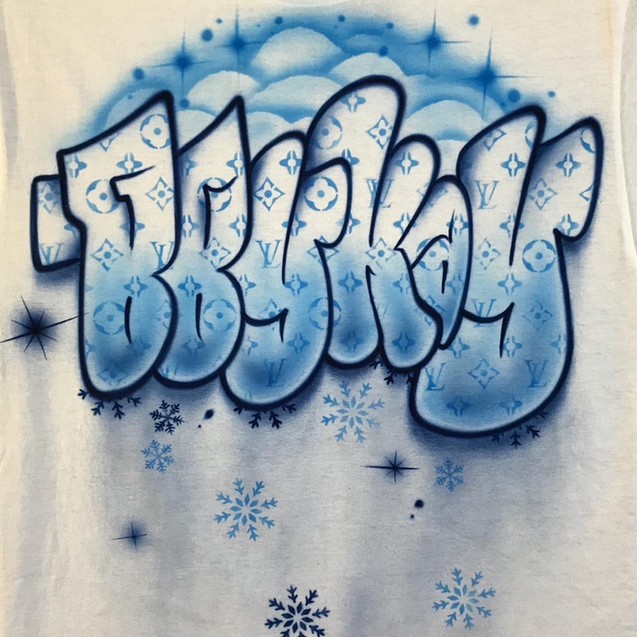 Airbrush Graffiti Style T-shirt Bubble Font 90s... - Depop