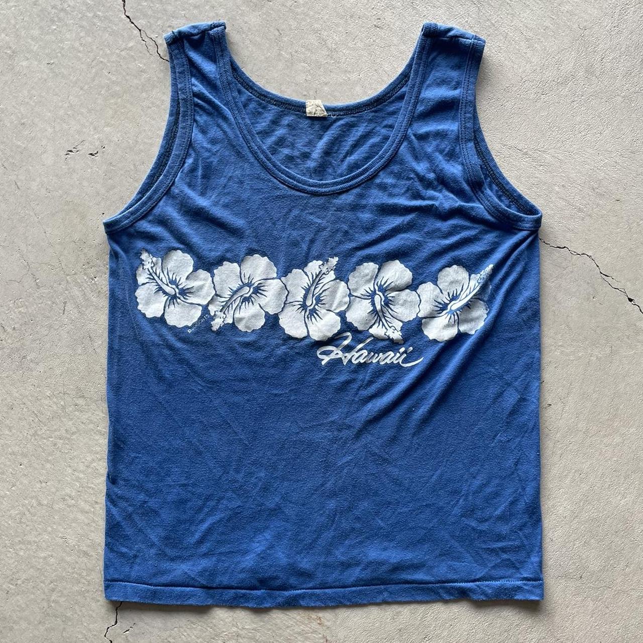 Screen Stars Men's Blue and White Vests-tanks-camis | Depop