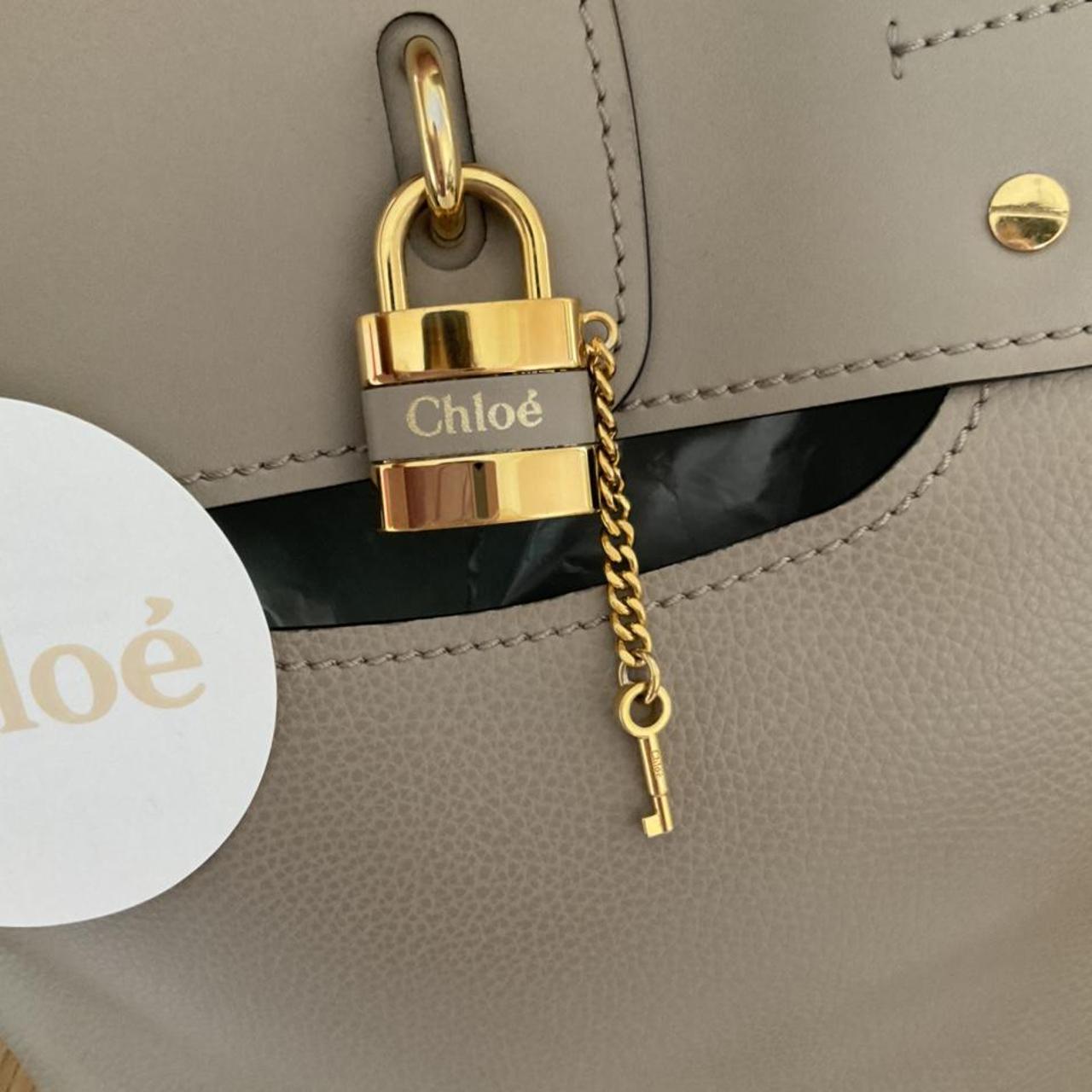 Genuine Chloe Aby lock and key charm tote bag in... - Depop