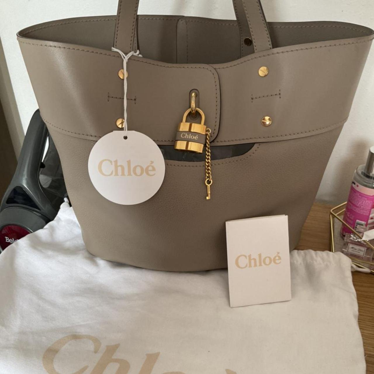 Genuine Chloe Aby lock and key charm tote bag in... - Depop