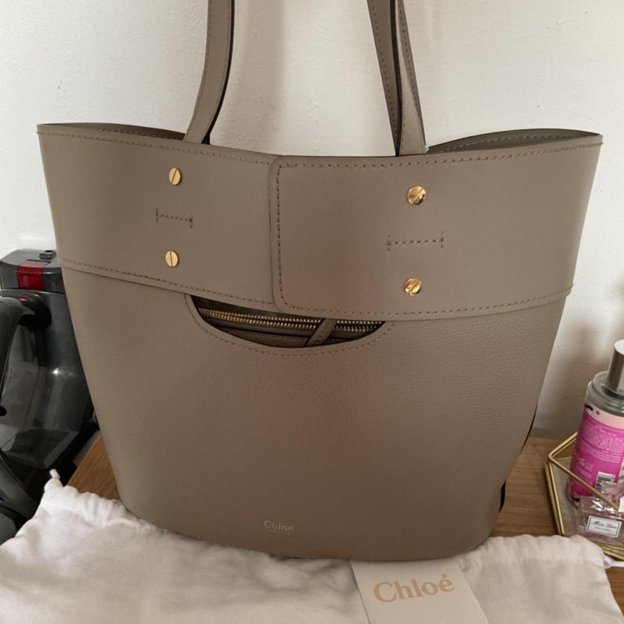 Genuine Chloe Aby lock and key charm tote bag in... - Depop