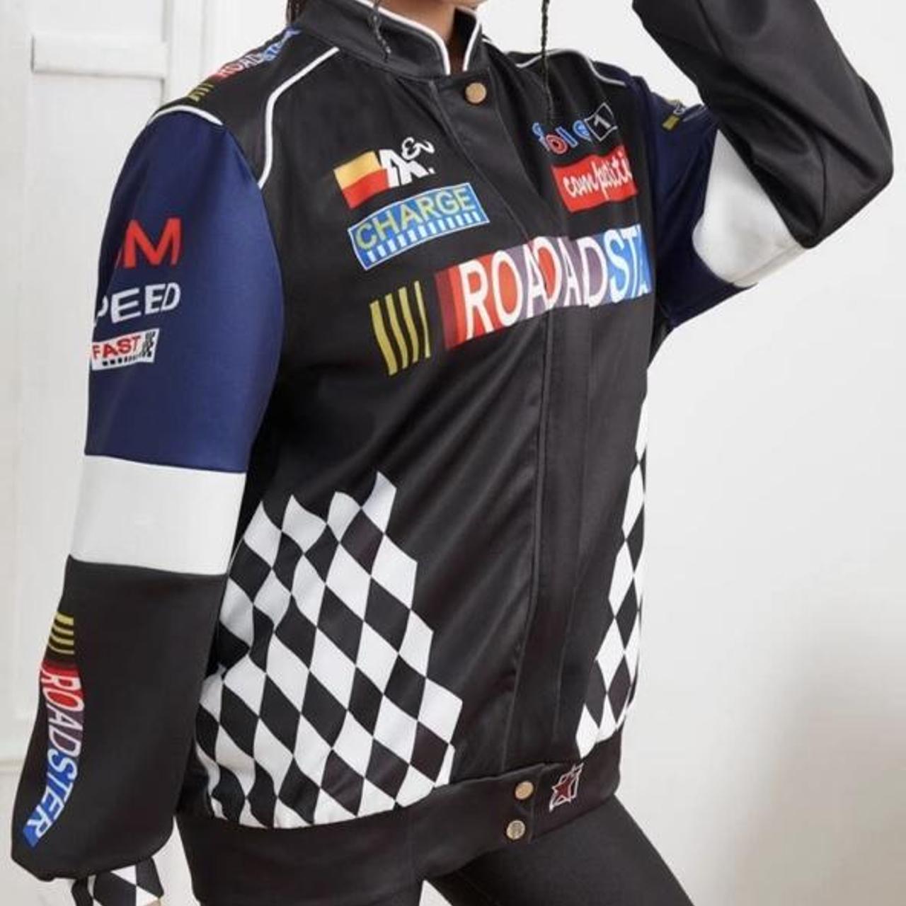 SHEIN racing jacket size large worn once - Depop