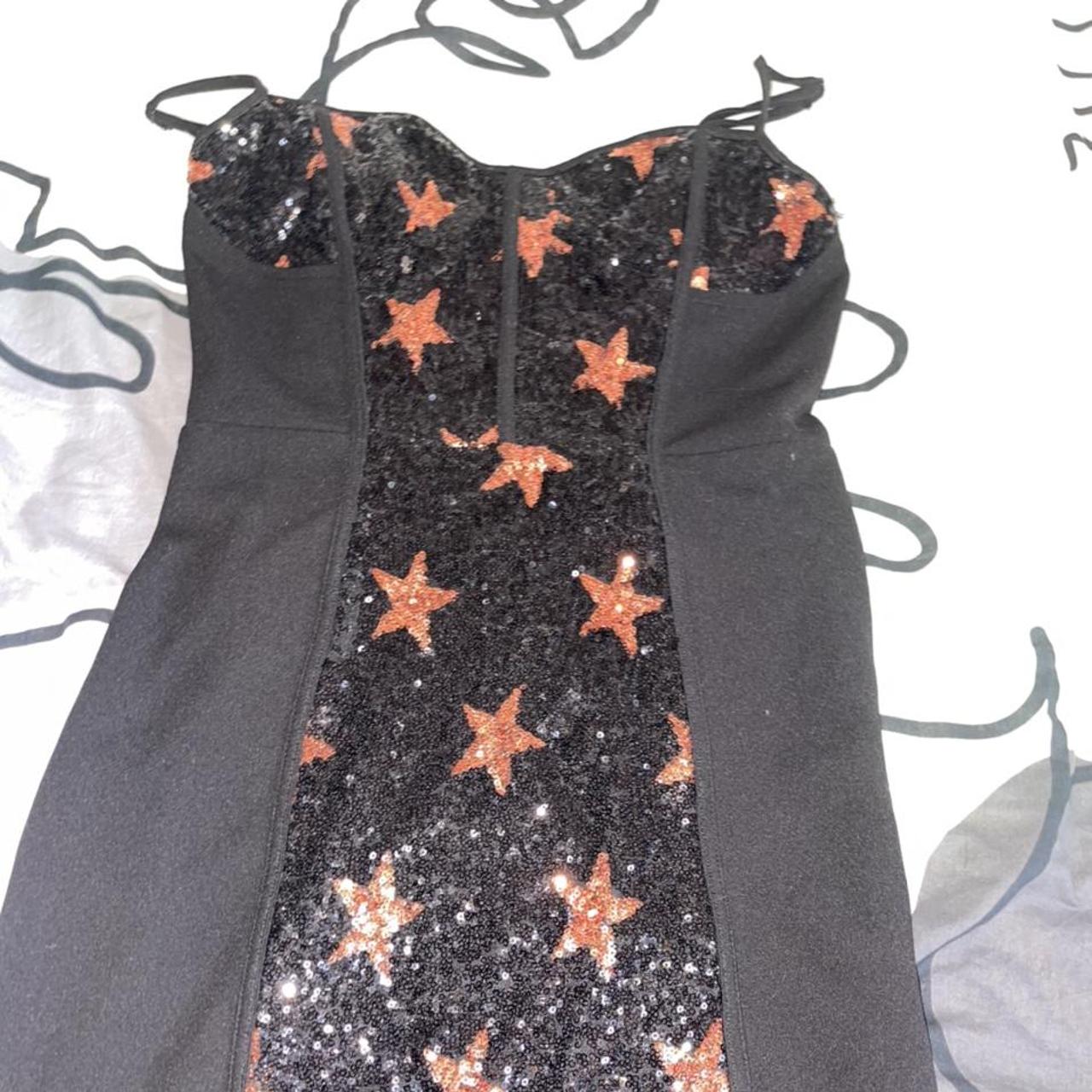Nasty gal black sequin embellished star mini dress.... - Depop
