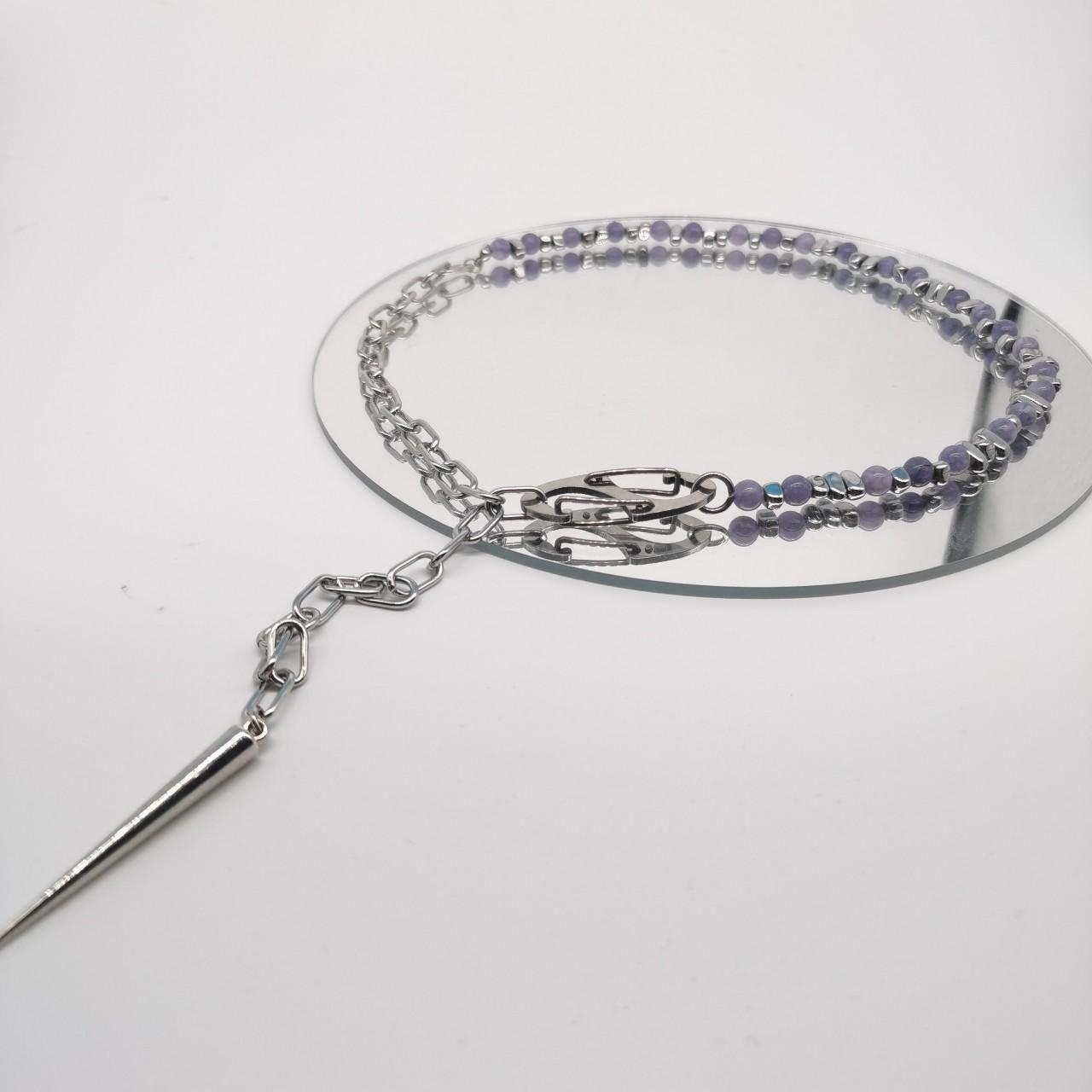 Own design Purple jade long chain... - Depop