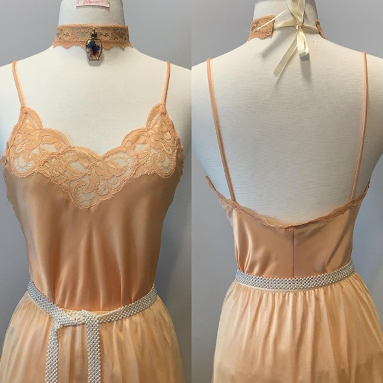 Vintage 80s Satin Camisole Slip Top Size Depop