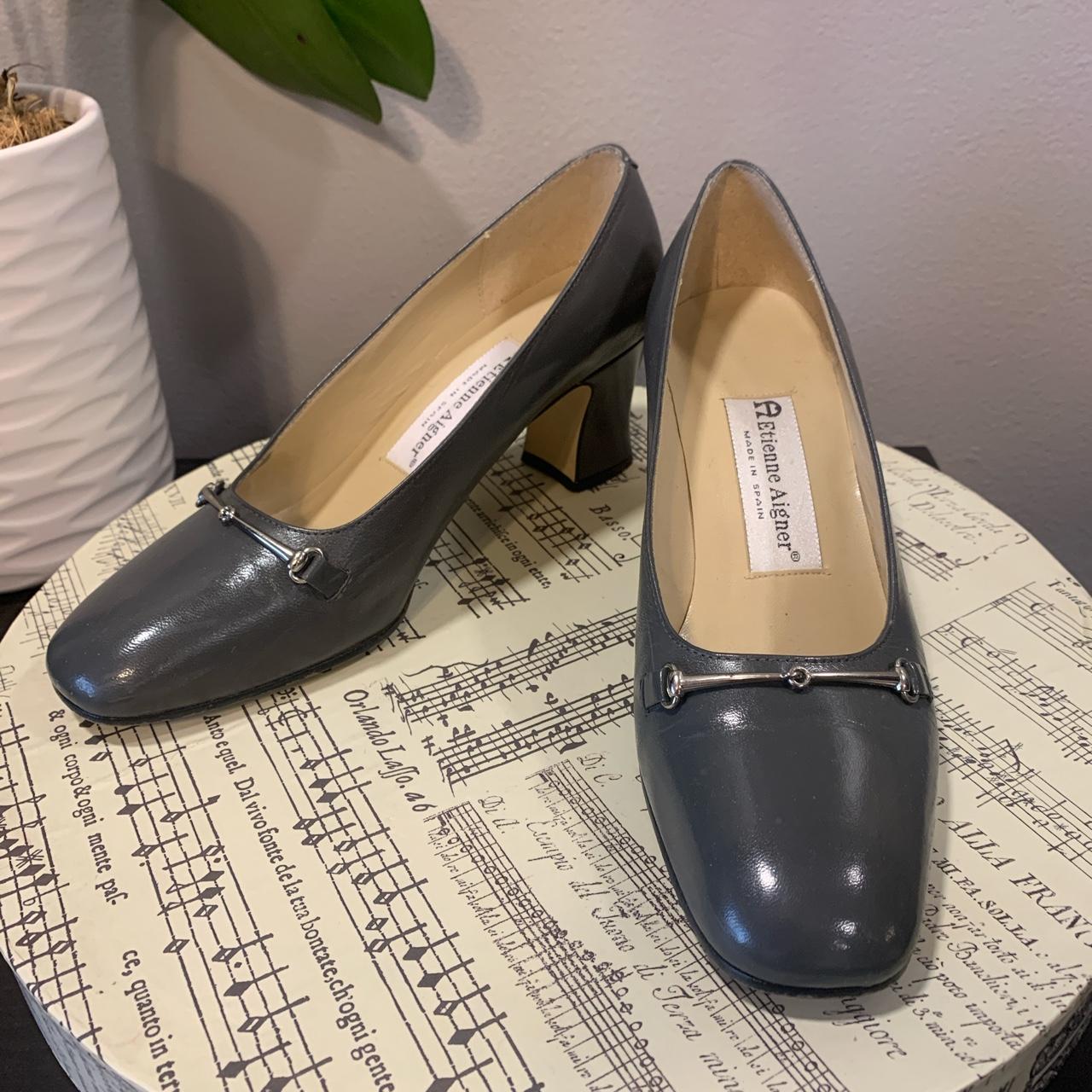 Vintage Designer square toed shoes. Size 6 M,... - Depop