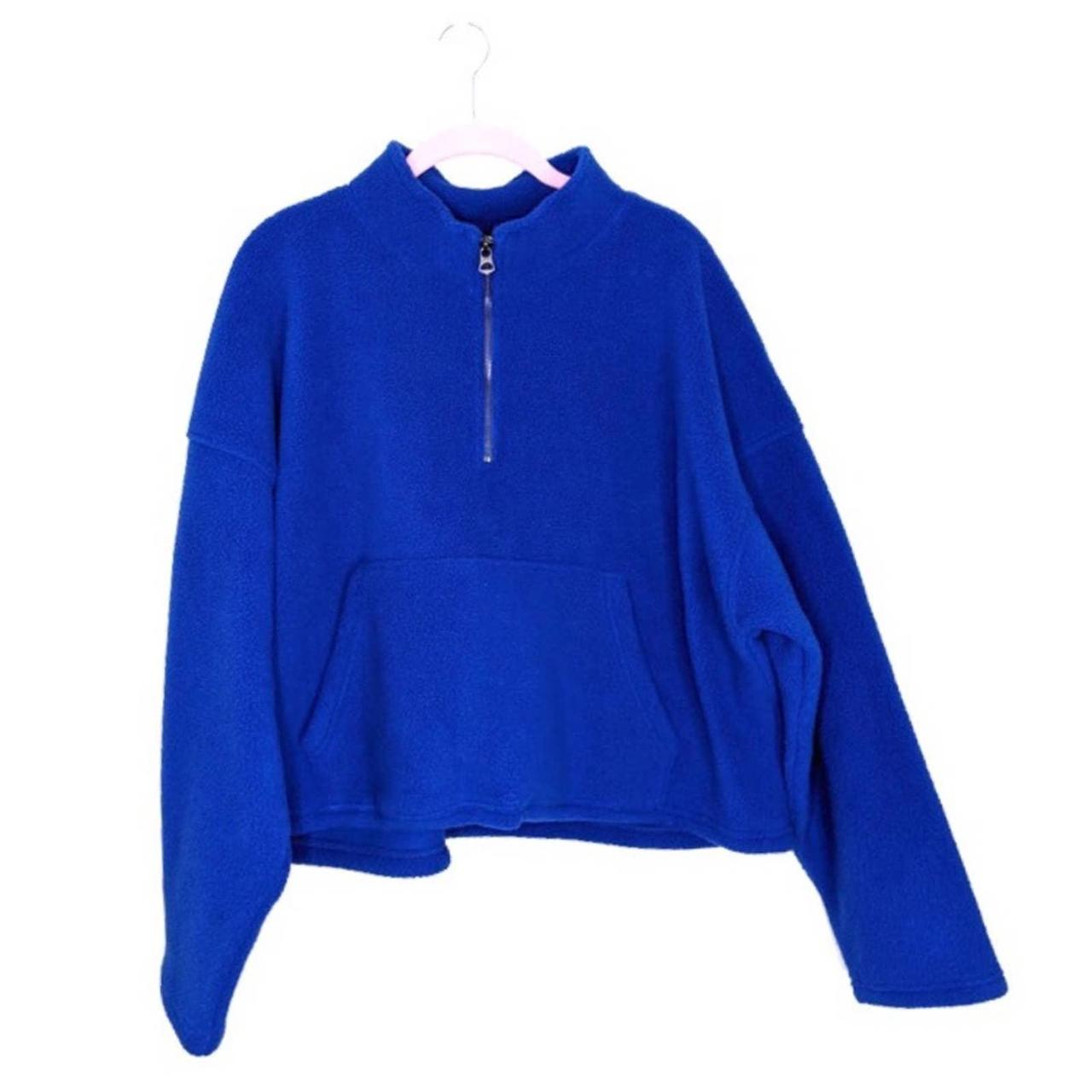 American Eagle cobalt blue quarter zip cropped... - Depop