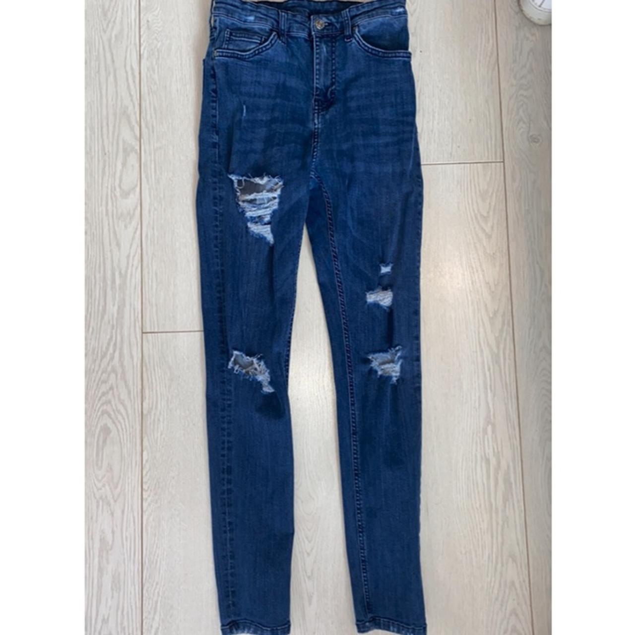 Topshop high waisted ripped Jamie jeans -worn a... - Depop