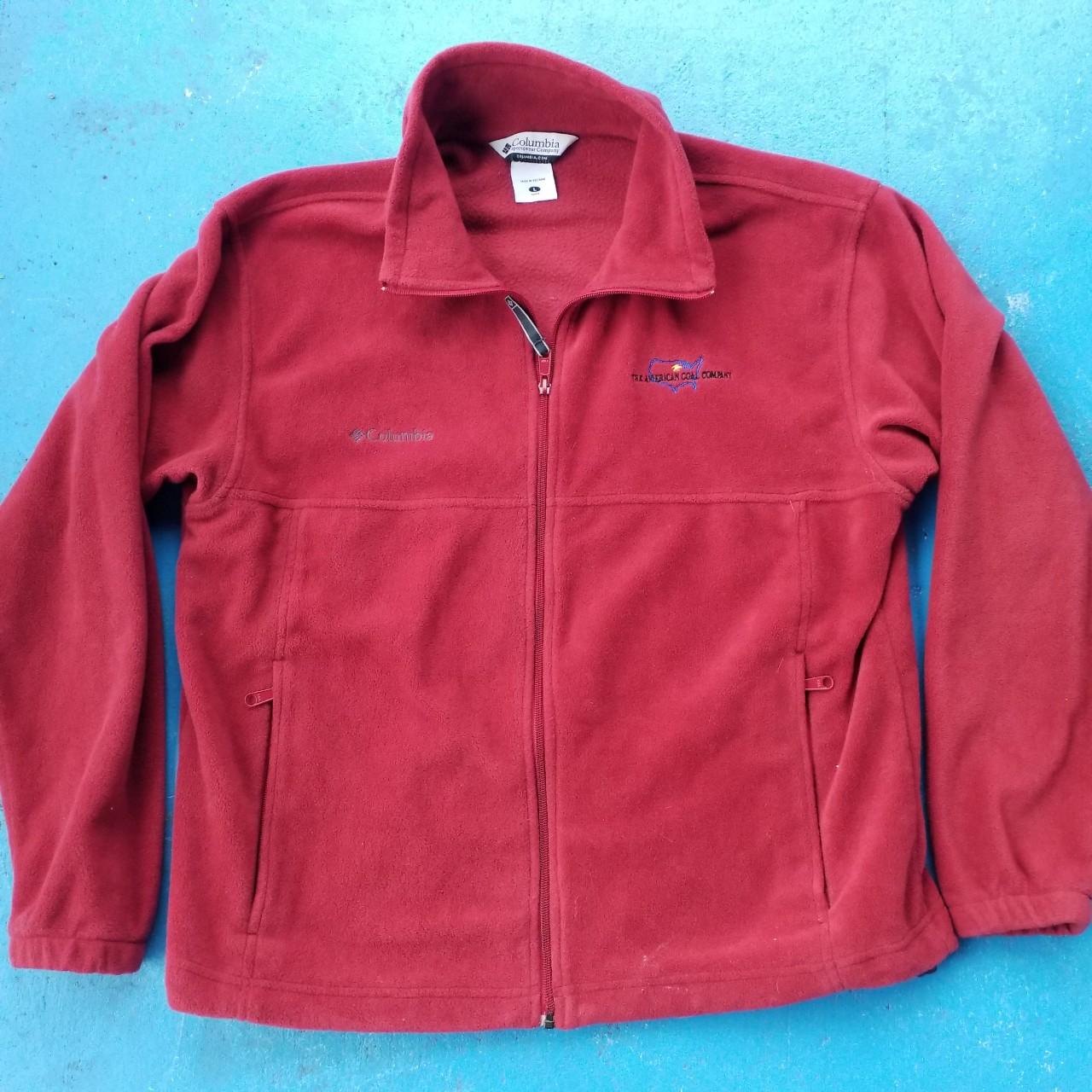 Nice Columbia sportswear fleece burgundy red color... - Depop