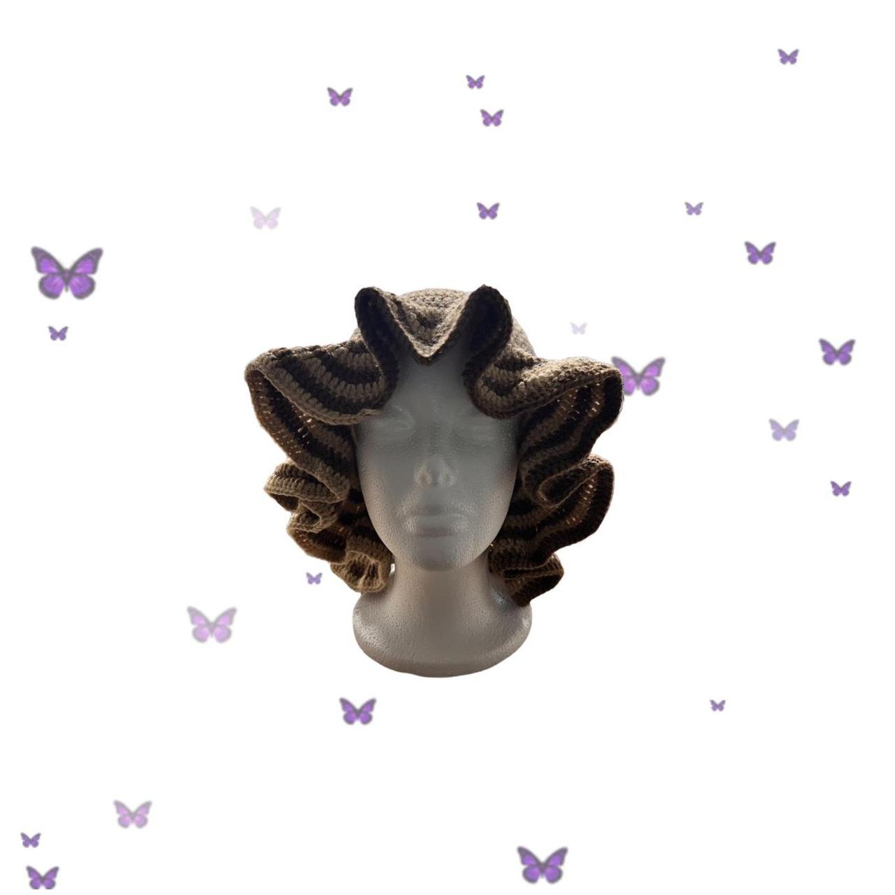 CROTCHET APIRAL BUCKET HAT WITH RUFFLES ( best fits... | Depop