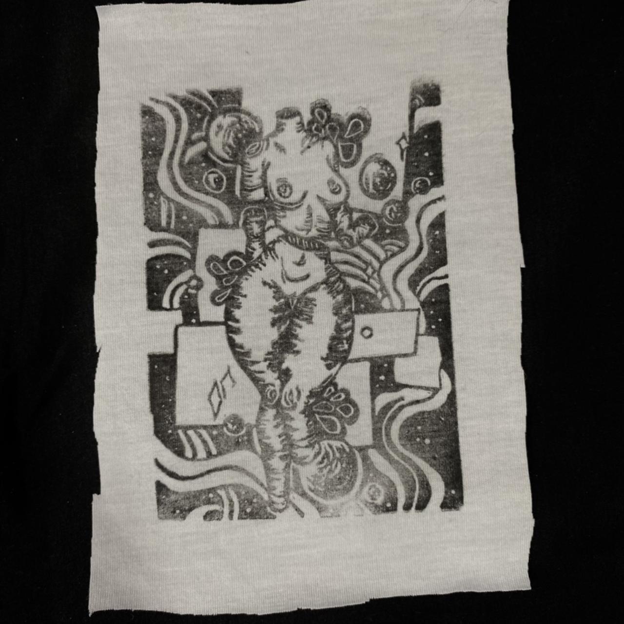 ♥︎Linocut hand printed patch♥︎ ♥︎Linocut print by me... - Depop