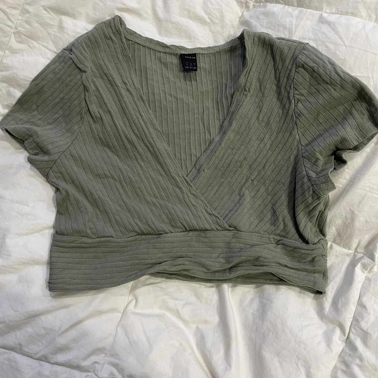 deep v neck crop top! super trendy color and perfect... - Depop