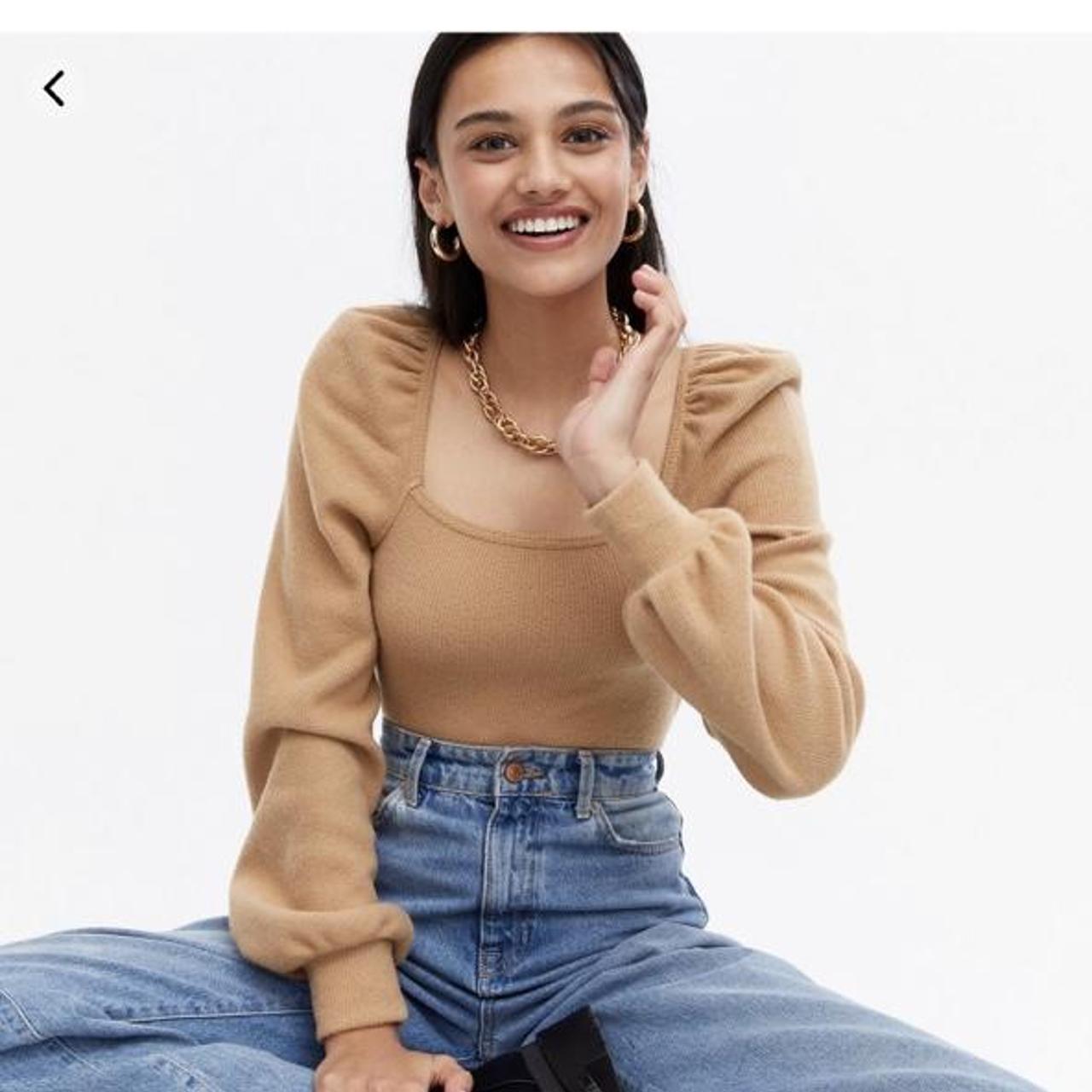 NEW WITH TAGS New Look Fine Knit Square Neck Top in... - Depop