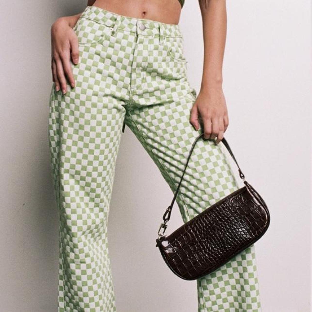 Princesses Polly Green and white checked pants.... | Depop