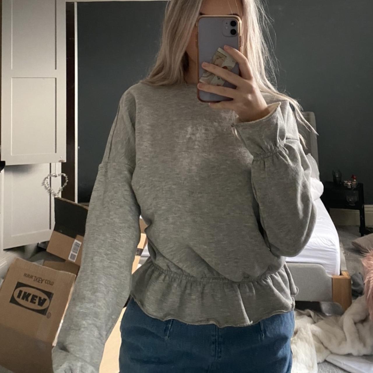 Noisy May Women's Grey and Blue Jumper | Depop