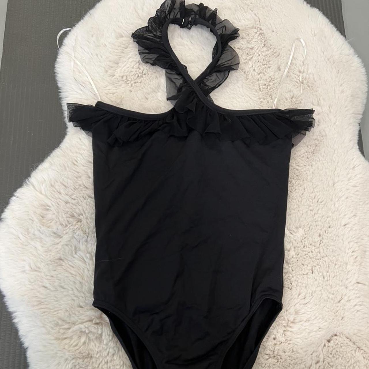 Halter Neck Classic leotard w/ mesh detailing... - Depop