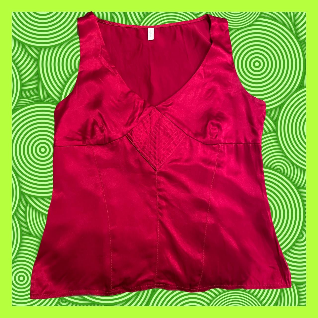 Vintage Red silk top - Depop