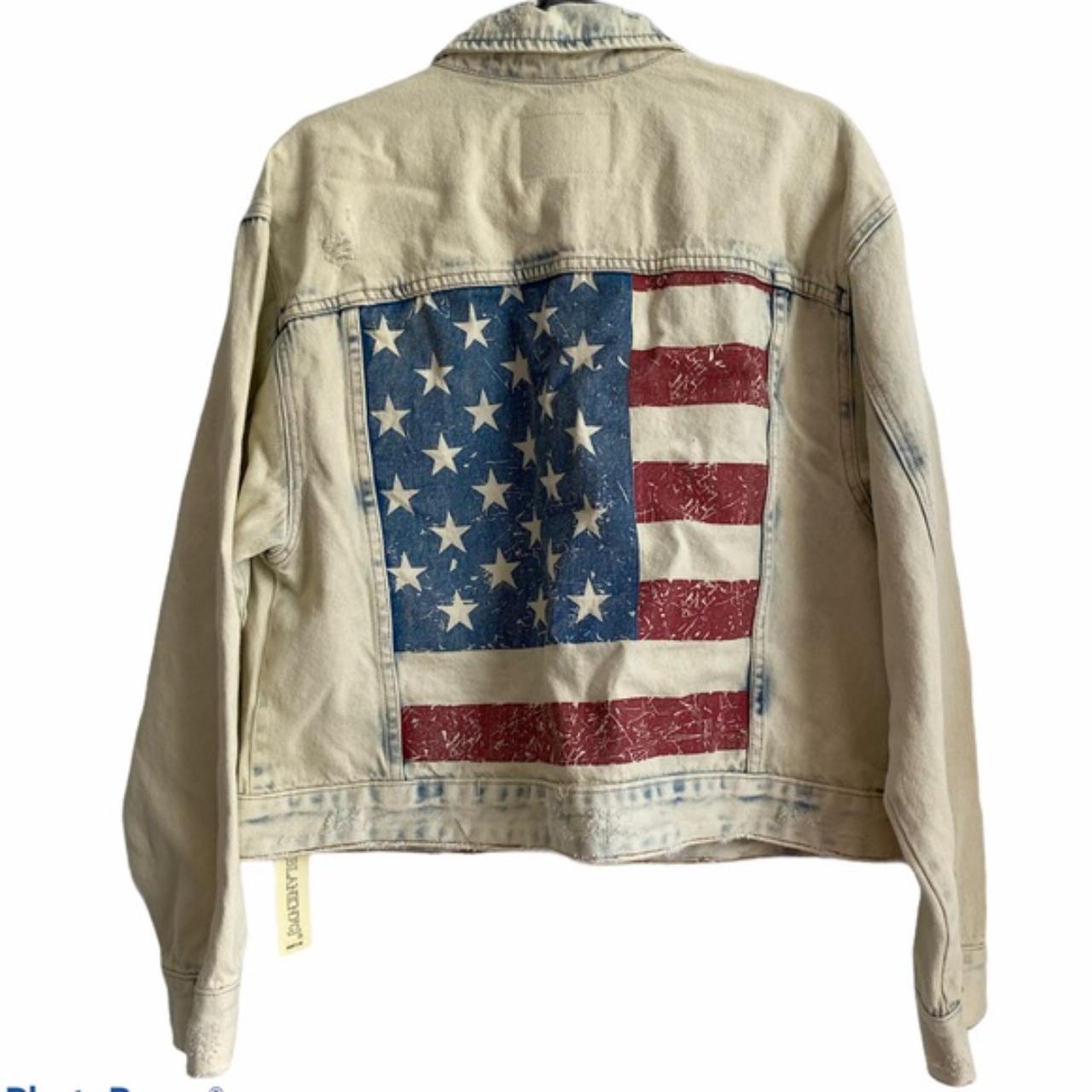 BLANKNYC American Flag Denim Trucker Jacket Size... - Depop