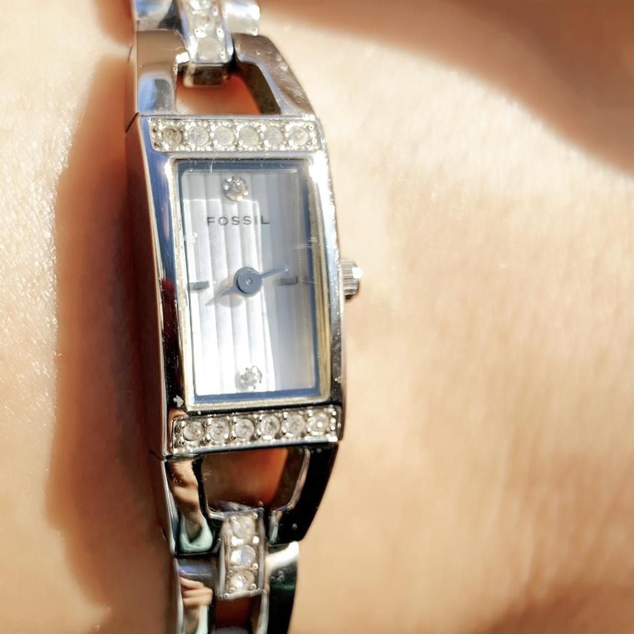 Fossil Crystal Studded Watch Missing one stone and... - Depop